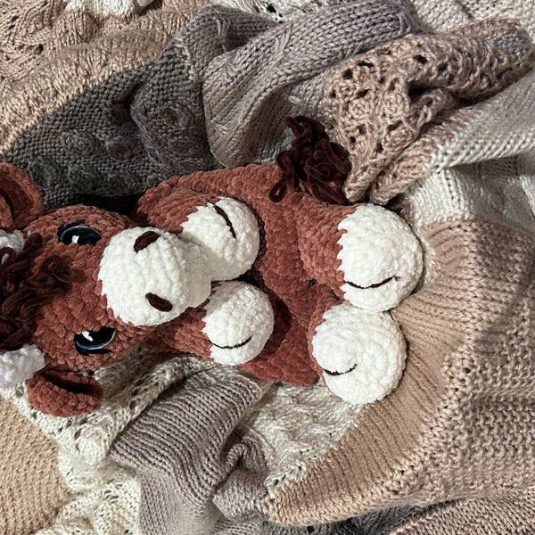 Highland Cow Snuggler Crochet Pattern Digital Download Lovey Cuddler - Etsy