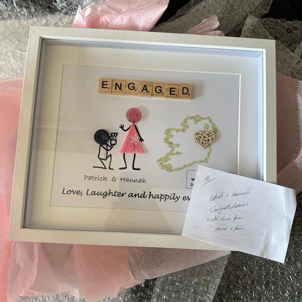 Personalised Engagement Gift, Proposal Gift, Button Wedding Gift, Large ...