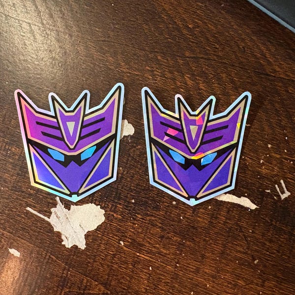 Transformer One Megatronus Holographic Sticker Retro Style for Laptop ...
