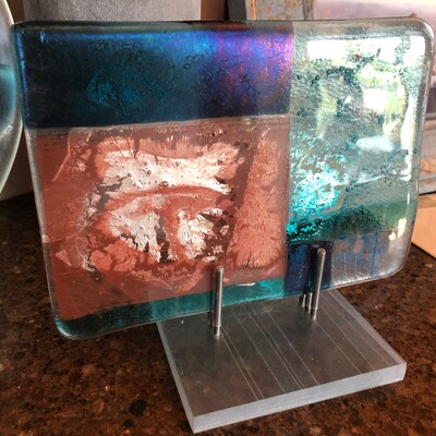 Aqua Wire Fused Glass Display Stand Small - Etsy