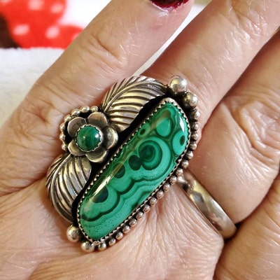 Bluebird Mine Azurite Malachite Ring Size 5 Artisan Handmade - Etsy
