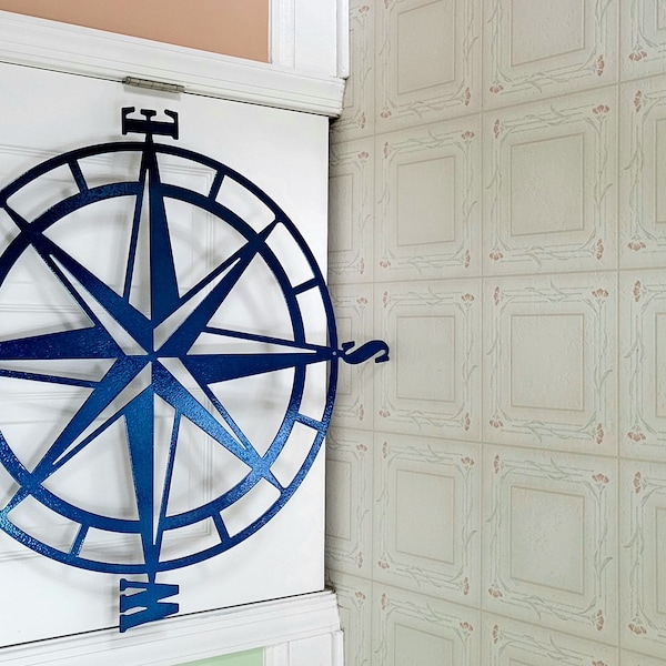 Nautical Compass Rose Metal Wall Art - Etsy