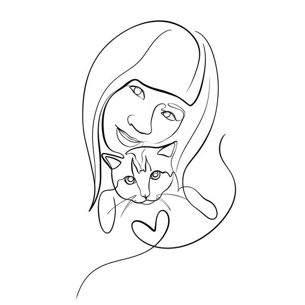 3 Pets/characters One Line Portrait Commission, Dog One Line Portrait ...