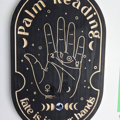 Palm Reading Wood Sign With Mirror Wall Hanging - Etsy