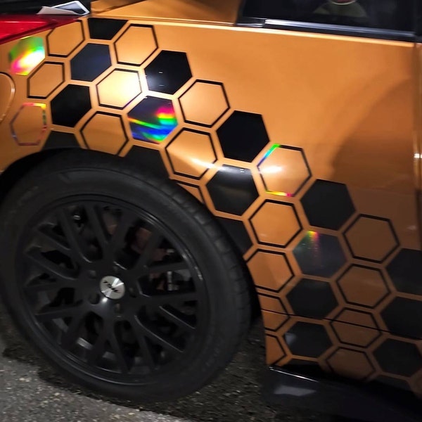 Hexagon / Honeycomb JDM Car Decal Sticker 4.5 Inch / Hex Side Vehicle ...