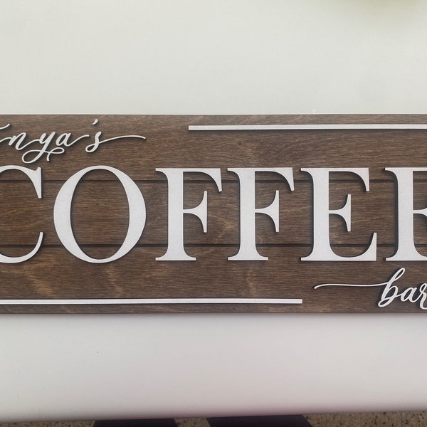 Pallet Sign - Coffee Bar Sign - Custom Wood Sign - 3D Sign ...