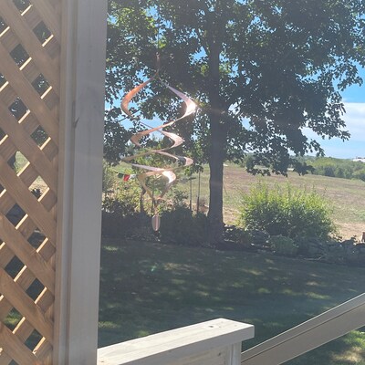 20 Hanging Pounded Copper Kinetic Wind Sculpture Double Helix - Etsy