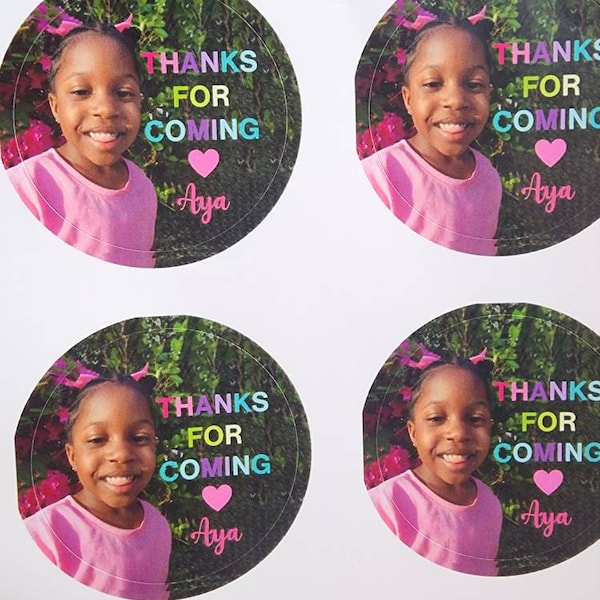 Birthday Photo Stickers, Custom Birthday Labels - Round Birthday Labels ...