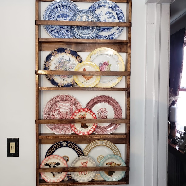 Platter Rack, Plate Rack, Wall Mounted Rack, Choice of Size, Handmade ...