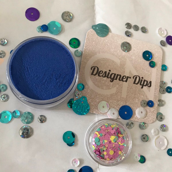 Deep Blue- Dip Powder, Dip Powder for Nails, Acrylic, Blue, Shimmer - Etsy
