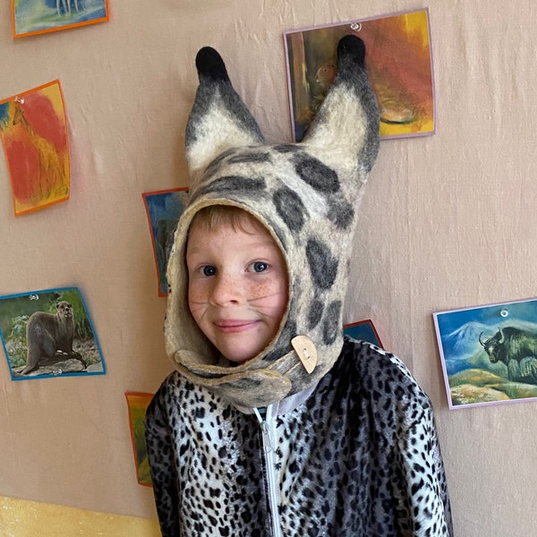LYNX HAT Felt Lynx Hat Lynx Head Lynx Costume Hat Lynx Mask Lynx Hat ...