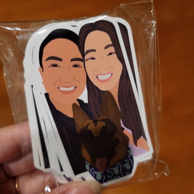 Personalized Custom Portrait Stickers, Couple Portrait Stickers ...