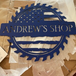 Custom American Flag Workshop Sign Metal Shop Sign Free - Etsy