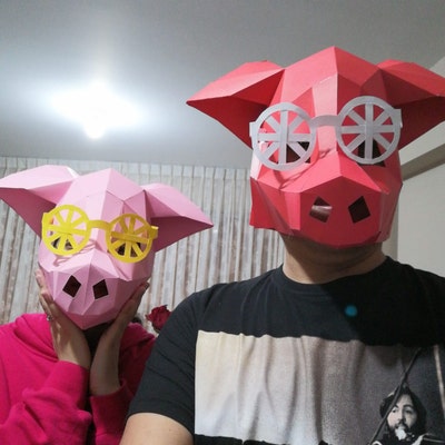 Paper Pig Mask, Papercraft Template, Party Mask, DIY Instant Download ...
