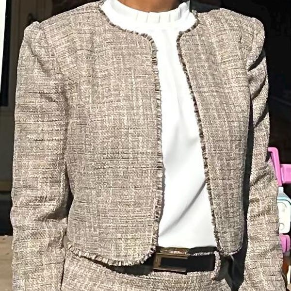 Gabbie Cropped Tweed Jacket PDF Sewing Pattern - US Sizes 2-20 - PDF ...