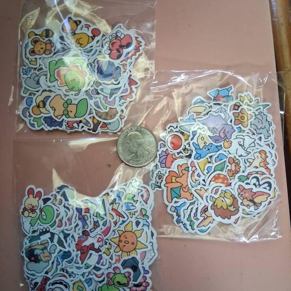 001-151 Mini Poke Stickers | All Gen 1 Kanto Mons | Die-cut Waterproof ...