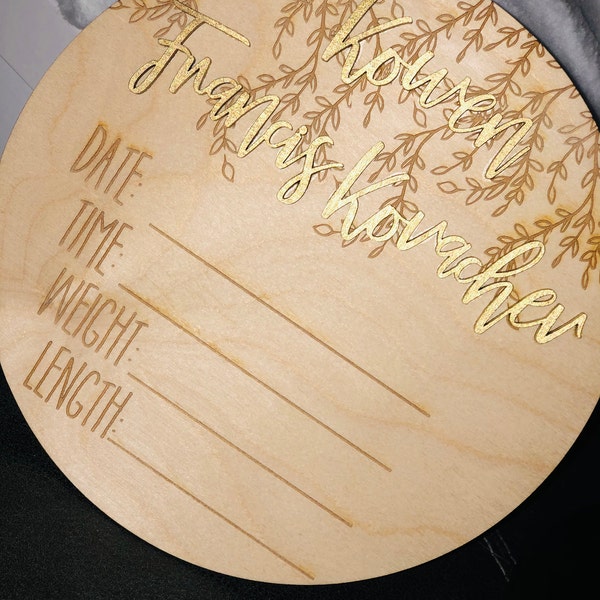 Custom Hospital Welcome 3D Hello Name Date Time Weight Length Birth ...