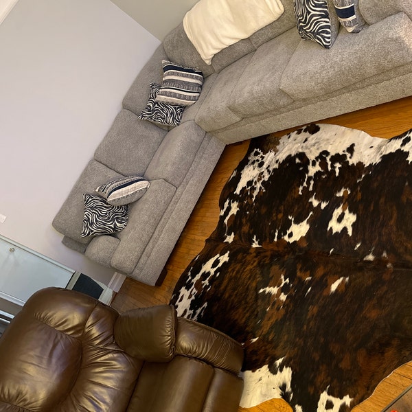 Tricolor Cowhide, Speckled Longhorn Cowhide Rug, Brown and White Hide ...