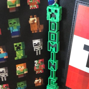 Minecraft Creeper Personalized Custom Name Tag Keychain | Etsy
