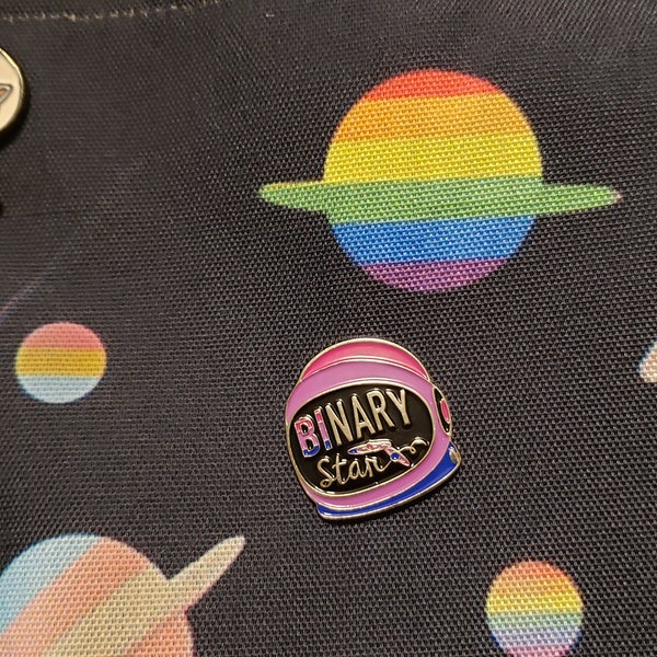 Bisexual Pride, Enamel Pin, Binary Star, Bi Pride, Soft Enamel, Space ...