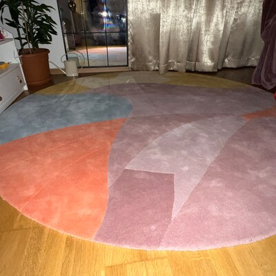 Modern Abstract Pastel Rainbow Design Soft Wool Handmade Area Rug for ...