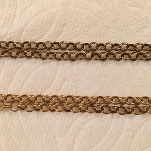 Vintage Bar Chain Skinny Twist Bar Chain Brass Ox Bar Chain | Etsy
