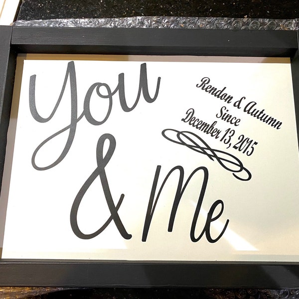 You and Me Sign, Wedding Date, Established, Wood Sign, Anniversary Sign ...