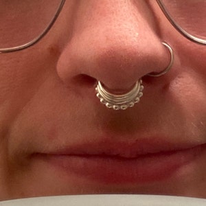 Stacked Septum Ring Layered Piercing Nickel Free Sterling Silver Helix ...