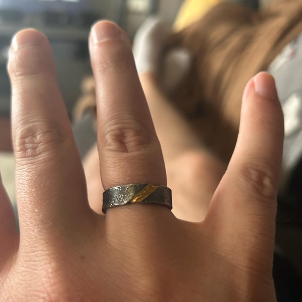 Kintsugi Wedding Ring Set – His and Hers Rings in 999 Silver and 24K ...