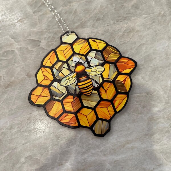 Honey Bee ACRYLIC Window Hanging, Honey Bee Acrylic Window Decor ...