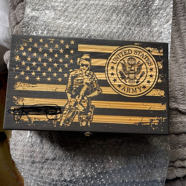 Personalized Engraved Female Veteran Box, Male Veteran Gift, Women ...
