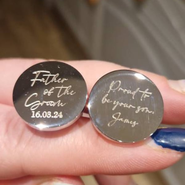 Father of the Bride Gif, Personalized Wedding Cufflinks, Father of ...