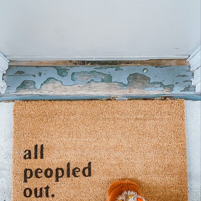 All Peopled Out Doormat Welcome Mat Introvert Decor Cute Doormat ...