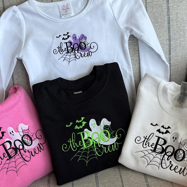 Boo Crew Embroidery Design, Halloween Ghost Embroidery Design, Machine ...