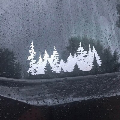 Trees Vinyl Decal, Mountain Decal, Mountain Sticker, Nature Decal ...