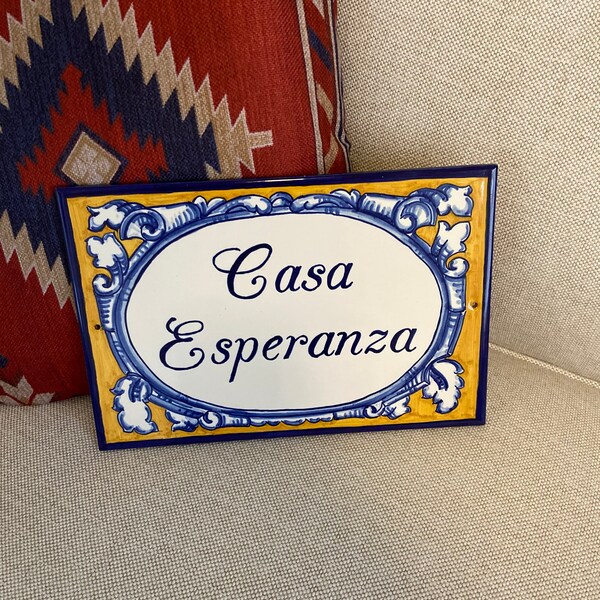 Spain House Address Plaque, Ceramic House Name Sign, Address Plaque ...