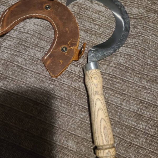 Curved Adze With Leather Case. Wood Carving Tool. Camping Axe ...