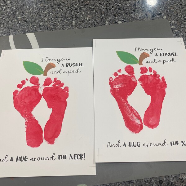 Apple Footprint Art, Handprint Art Craft for Kids, DIY Kids Craft, Love ...