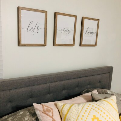 Set of 3 Prints,let's Stay Home Printable,handwriting Prints,home Decor ...