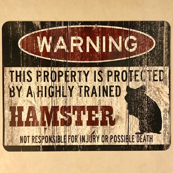 Hamster Sign,funny Hamster Sign,hamster Accessories,hamster,warning ...