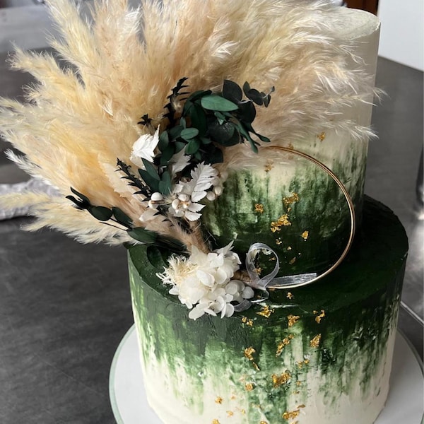 Green Eucalyptus Cake Topper,pampas Flower,cake Cake Topper,party Cake ...