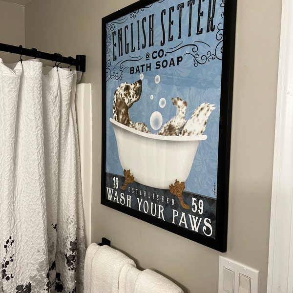 English Setter Dog Bath Soap Company Vintage Style Artwork by Stephen ...