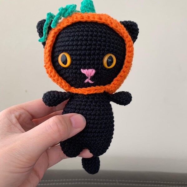 Crochet Halloween Cat Pattern, Crochet Cat Amigurumi Pattern, Crochet ...