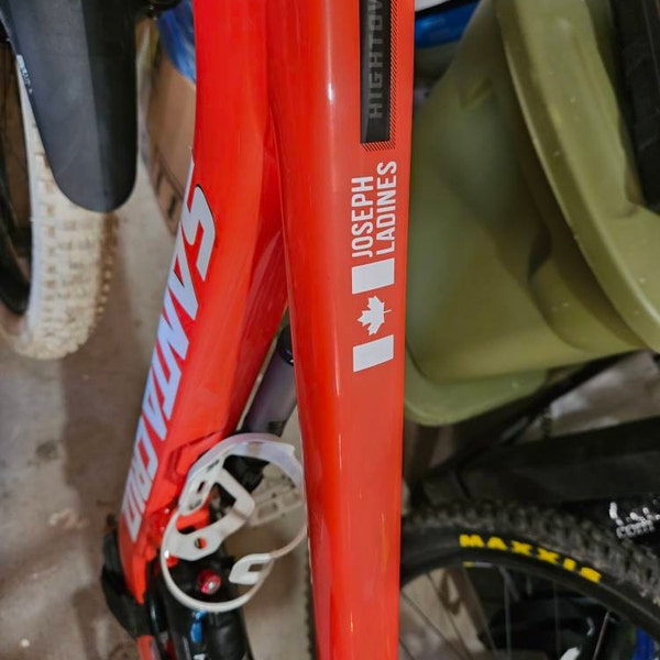 Bike Name Decal Custom Sticker With Canada Flag | Bicycle Frame Decal ...