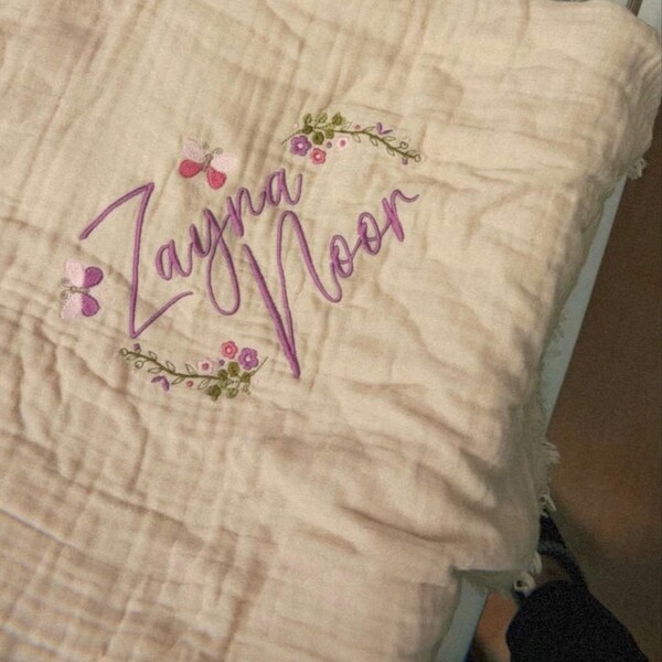 Personalized Embroidered Baby Receiving Blanket, Baby Blanket With Name ...