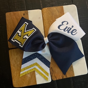 3 Personalized Custom Texas Size Cheer Bow Single Layer Flip Single End ...