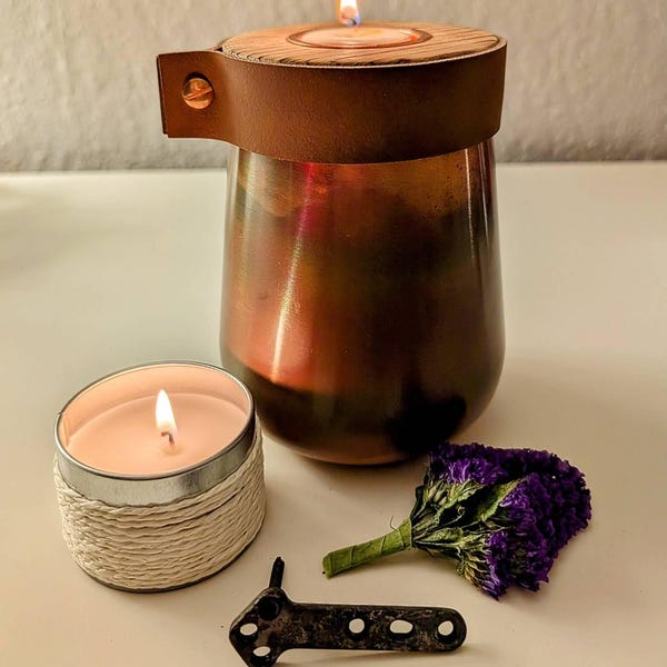 Human Urn for Cremation Ashes, Small Size Urn, Modern Candle Urn, White ...