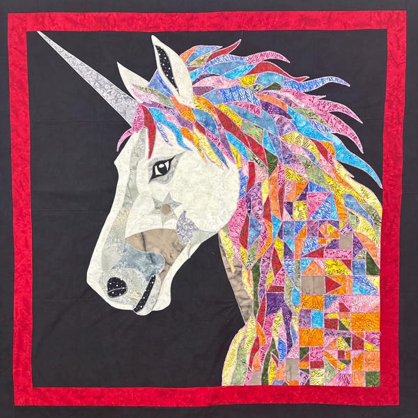 Unicorn Patchwork Pattern , Animal Patchwork , Unicorn Quilt Pattern ...