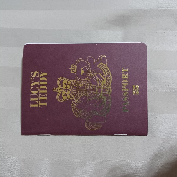 Real Foil Teddy Bear Passport Personalised With Name and Picture ...