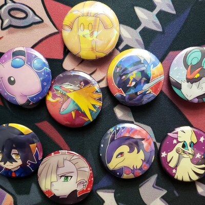 Bug Type Pokemon Pinback Buttons 32mm Caterpie, Butterfree, Volcarona ...